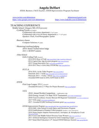 Angela DeHart STEM Resume | PDF