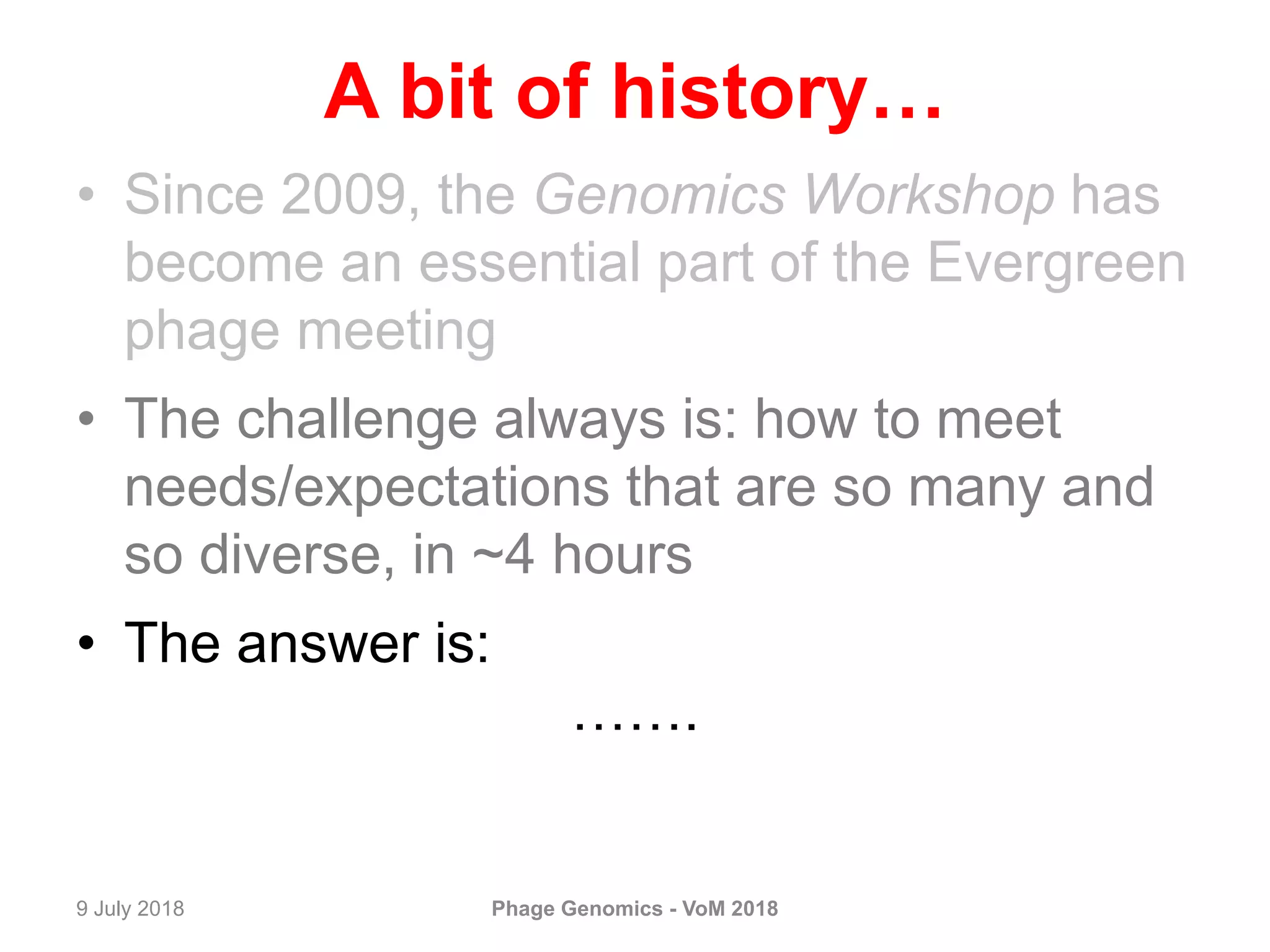 An introduction to Phage Genome Annotation (Viruses of Microbes 2018 ...