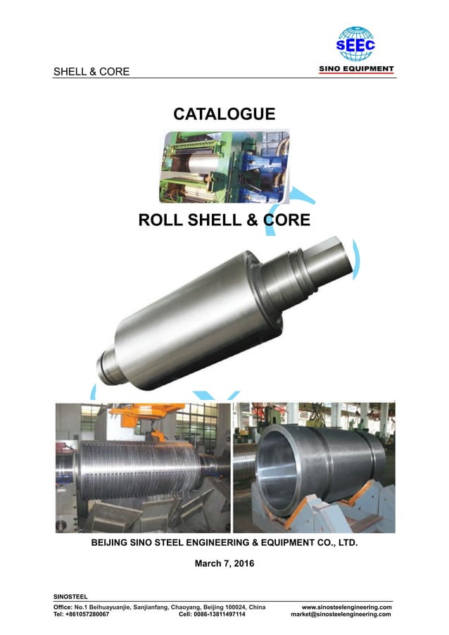 Roll shell, roll core, Aluminum casting & rolling machine | PDF ...