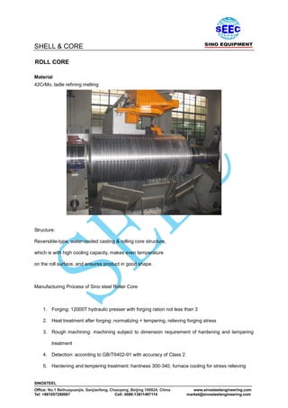 Roll shell, roll core, Aluminum casting & rolling machine | PDF