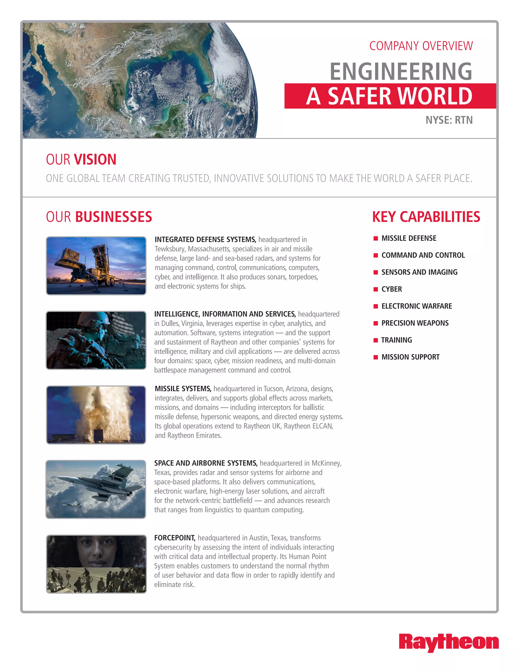 2018 Raytheon Background Information | PDF