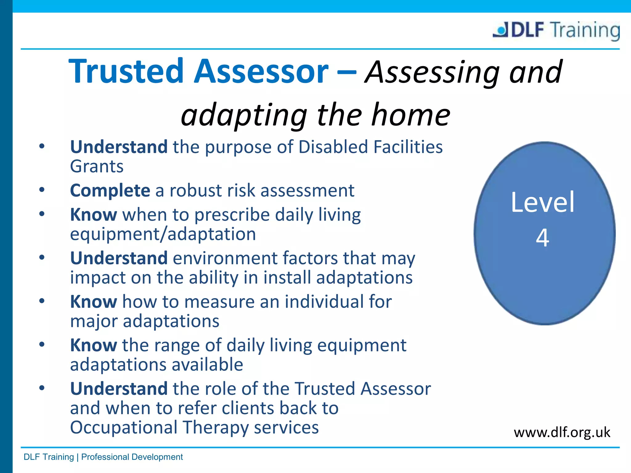DLF Trusted Assessor Training | PPTX