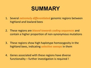 Genome adaptations to high altitude in the Eastern honeybee | PPTX
