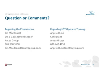 2018 UST Regulations Update: What You Need to Know | PDF | Financial ...