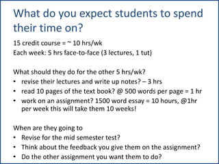 Making time for learning: managing student workload | PPTX