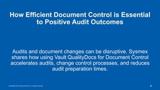 Efficient Document Control is Essential to Positive Audit Outcomes | PDF