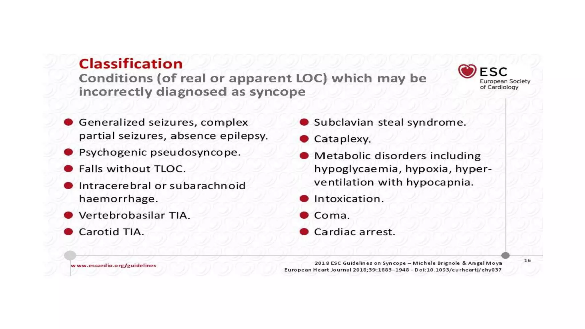 2018 Syncope Guidelines Official Slide-set for web.ppt | Artificial ...
