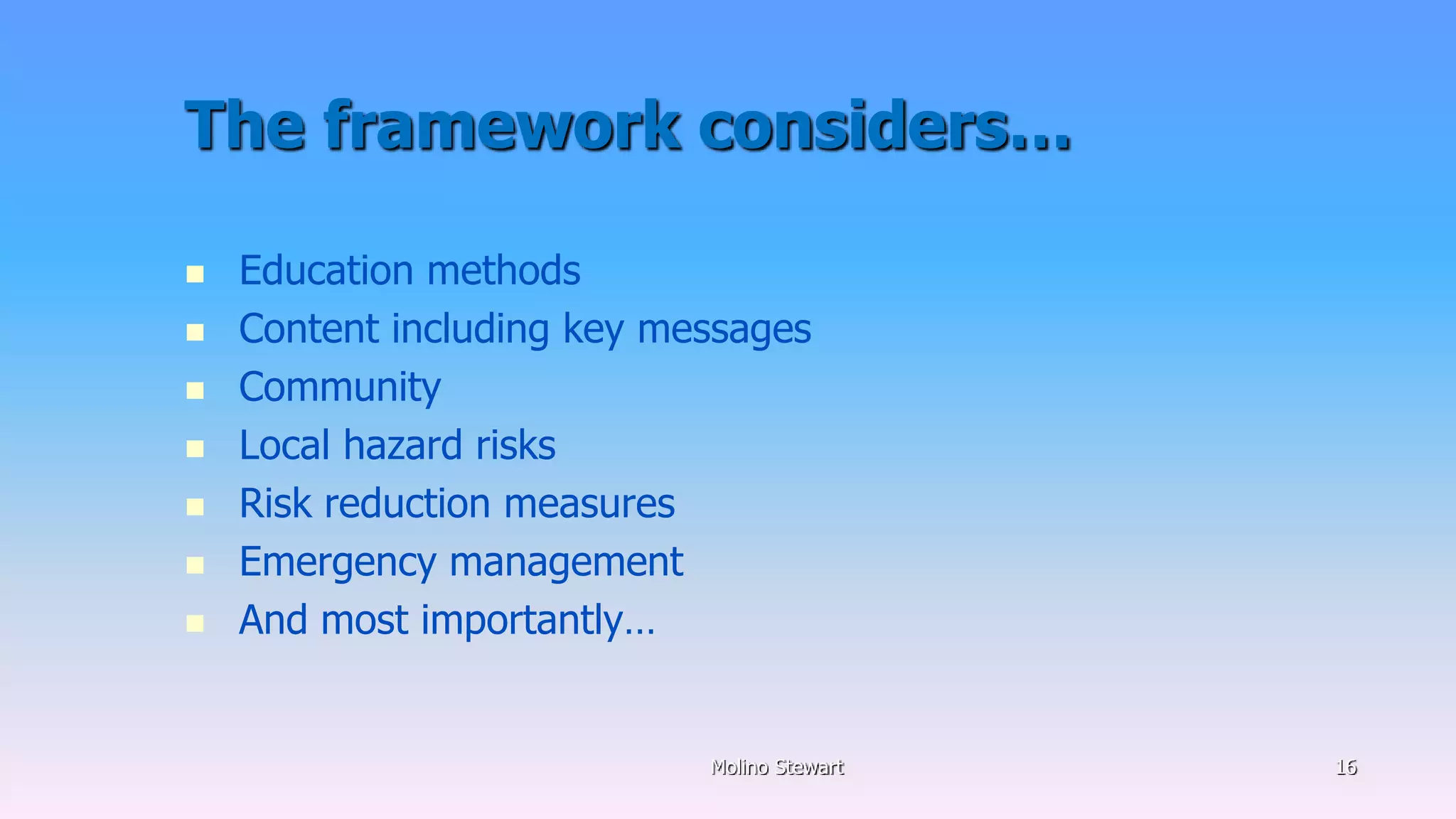 A new approach to disaster education (presentation) | PPTX | Education