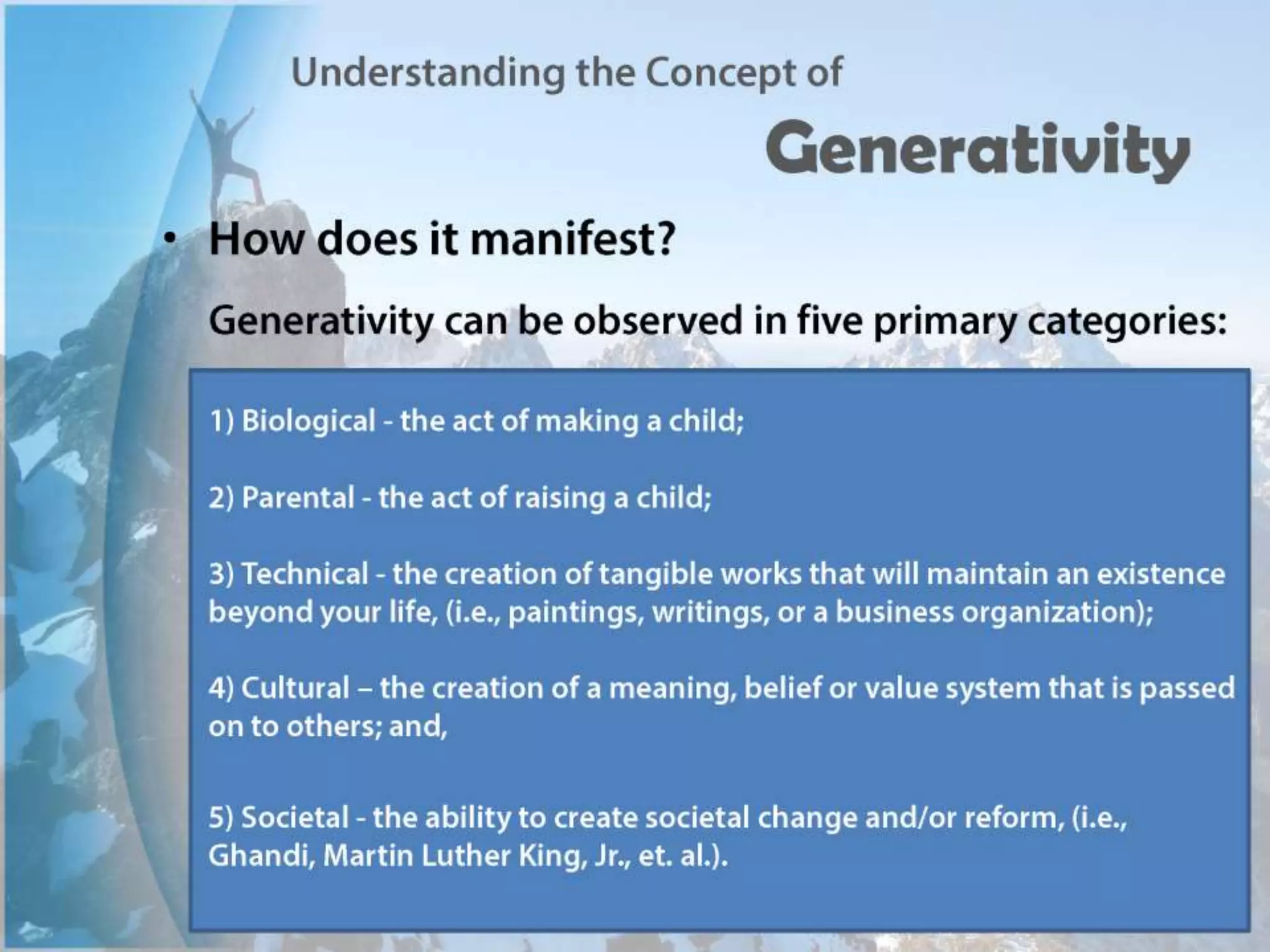 Understanding Generativity - 2018 Edition | PPT
