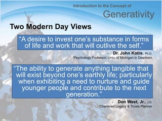 Understanding Generativity - 2018 Edition | PPT