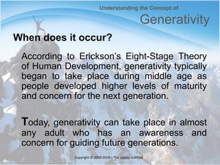 Understanding Generativity - 2018 Edition | PPT