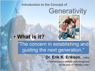 Understanding Generativity - 2018 Edition | PPT