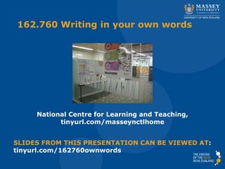 Writing in your own words | PPTX