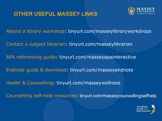 Massey University Doctoral Skills Workshop 1: Writing the report for ...