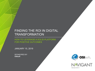 Finding the ROI in Digital Transformation | PPTX