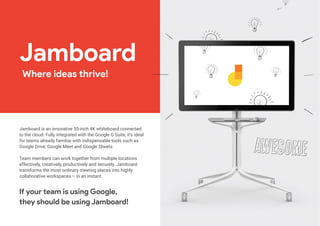 Google Jamboard : The Whiteboard reimagined for the cloud | PDF
