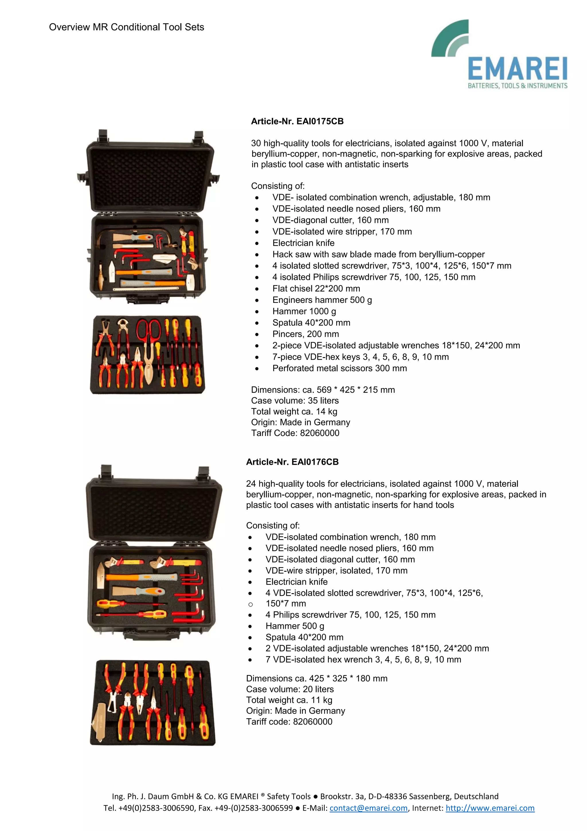 MRI Safety Tools - Overview on EMAREI MRI Tool Sets | PDF