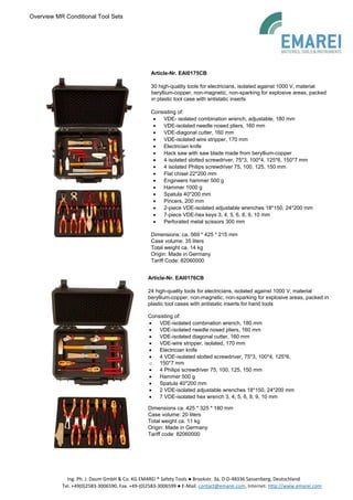 MRI Safety Tools - Overview on EMAREI MRI Tool Sets | PDF