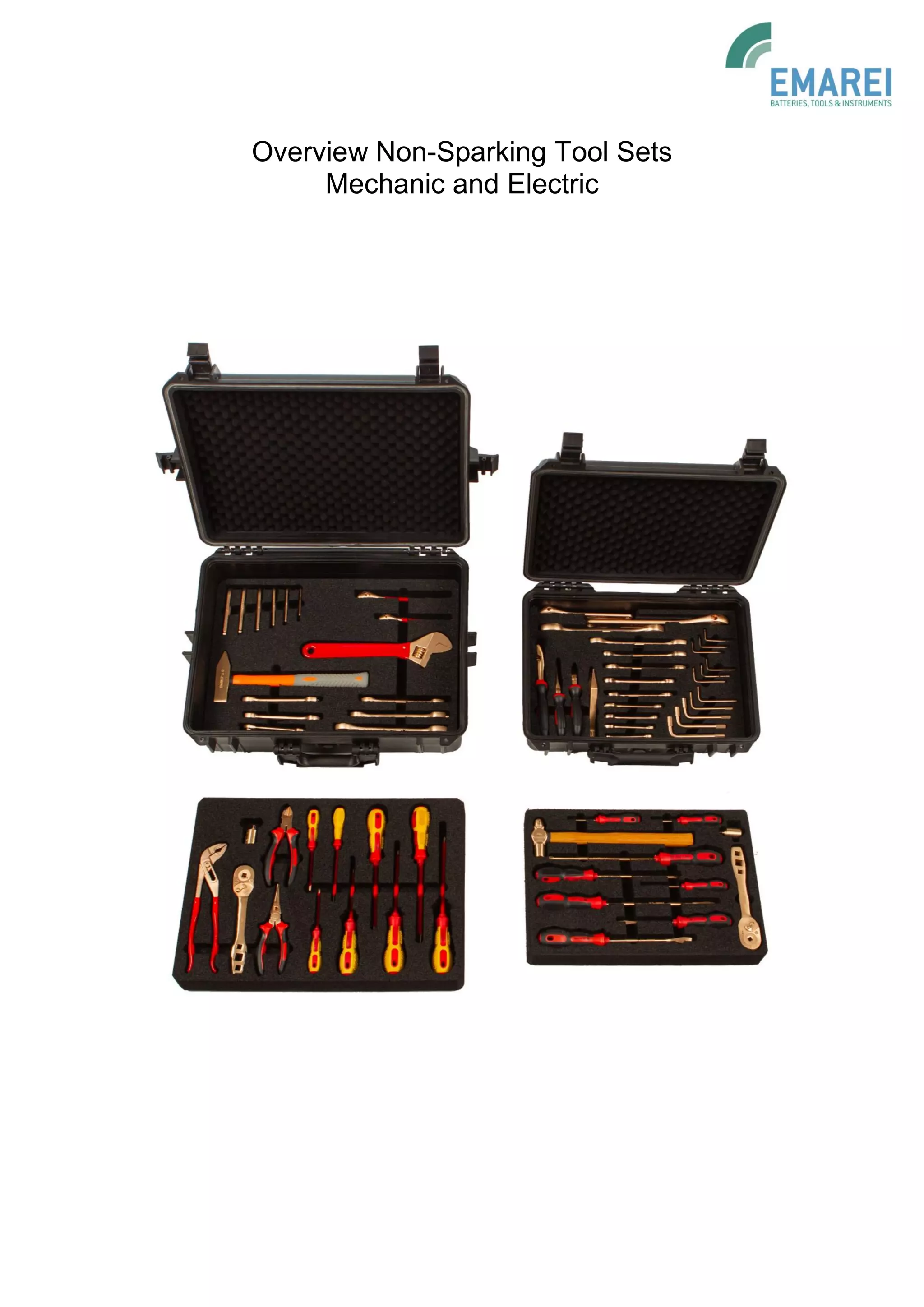 ATEX Safety Tools - Tool Sets for Hazardous Areas - Overview | PDF