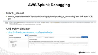 Collecting AWS Logs & Introducing Splunk New S3 Compatible Storage (SmartStore) | PPT