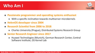 Lessons Learned from Porting HelenOS to RISC-V | PPT