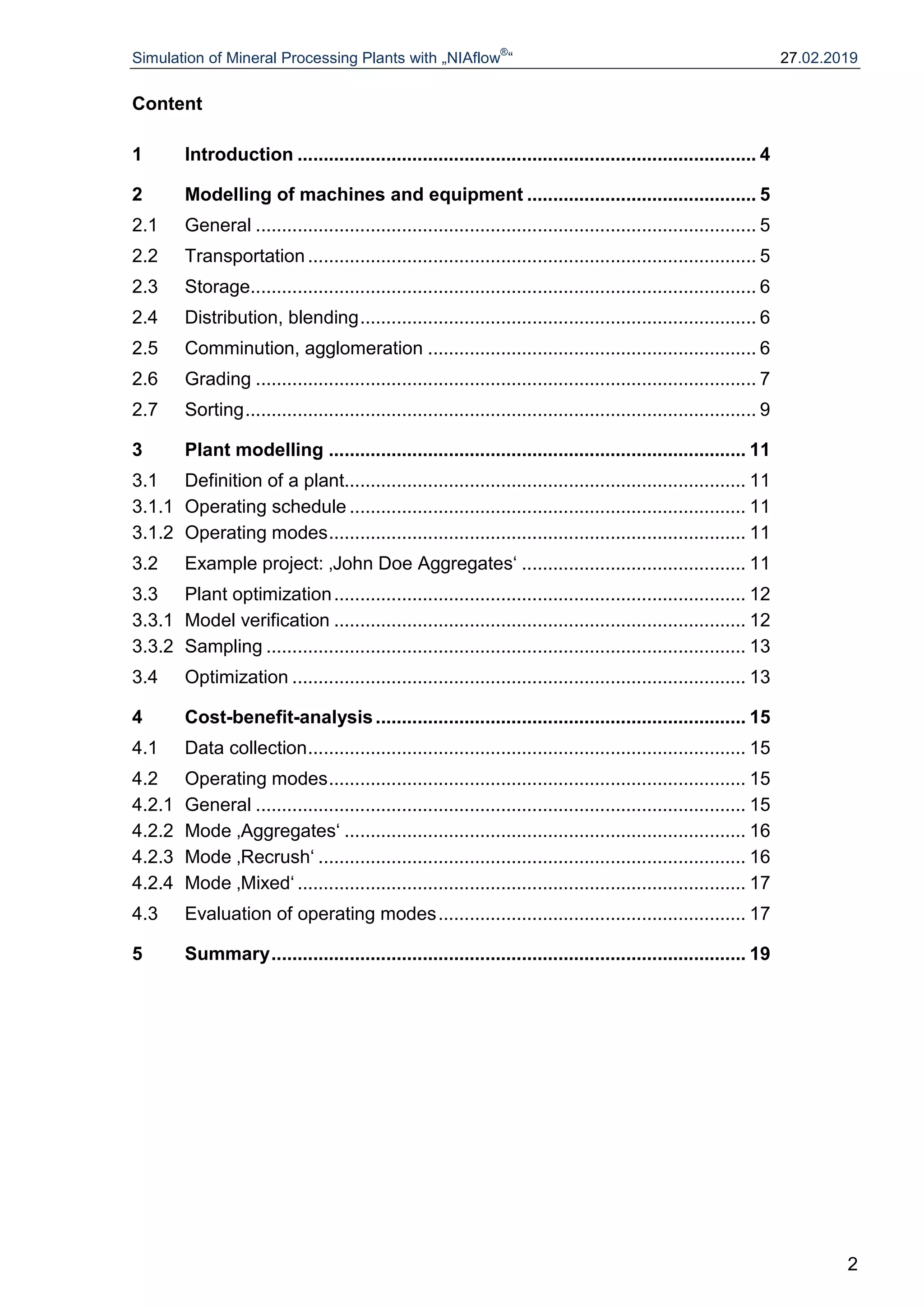 Simulation of Mineral Processing Plants with „NIAflow®“ | PDF