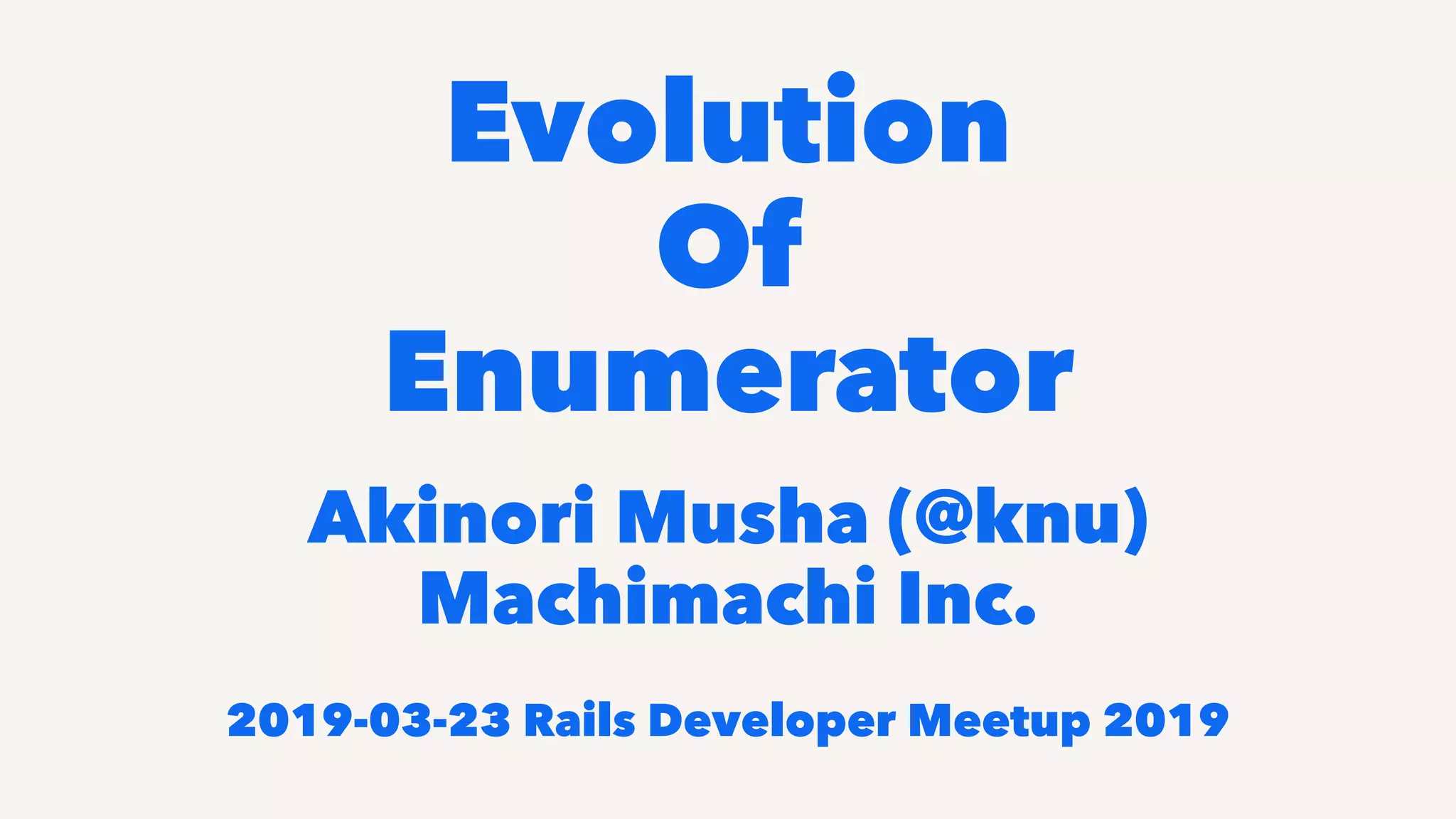 Evolution Of Enumerator | PPT