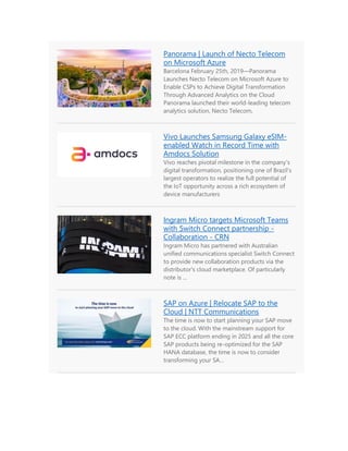 Telecommunications Industry Newsletter | March 2019 | PDF