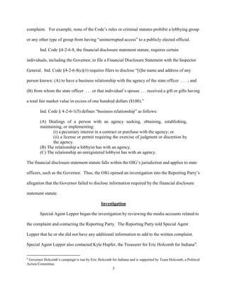 Holcomb Cleared of Ethics Allegations | PDF