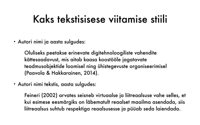Viitekirjete vormistamine | PPT