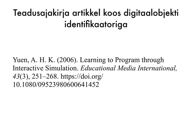 Viitekirjete vormistamine | PPT