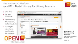 From MOOCs to Micro Learning | PPTX | Web Development | Internet