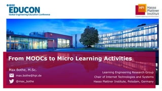 From MOOCs to Micro Learning | PPTX | Web Development | Internet
