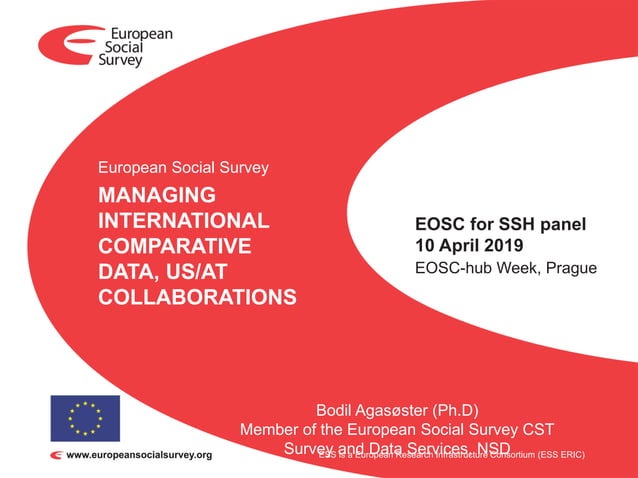 SSHOC at EOSC-hub Week - ESS in SSHOC - Bodil Agasøster - NSD | PDF