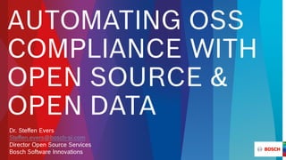 Automating OSS Compliance with Open Source & Open Data | PPT