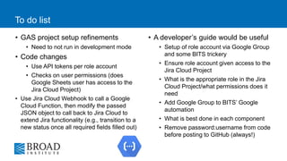 2019-04-17 Bio-IT World G Suite-Jira Cloud Sample Tracking | PPT