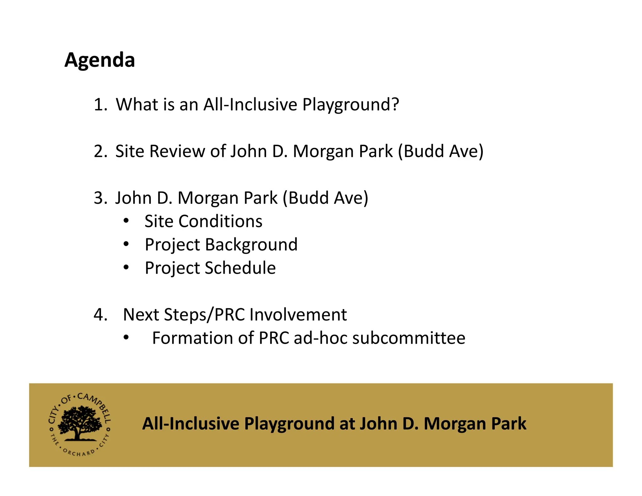 John D Morgan Park All Inclusive Playground project overview 2019-04 18 ...