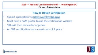 FED GOV CON - SBA 8a Certification – What It Takes | PPTX