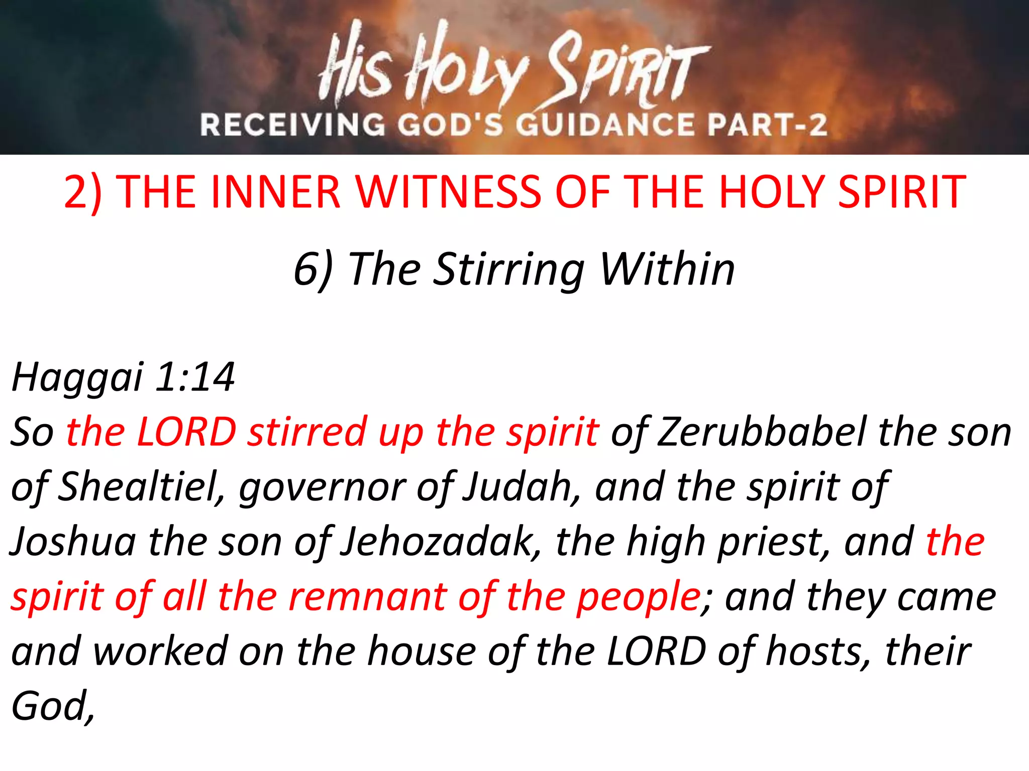 Part-2 : Receiving God's Guidance : His Holy Spirit | PPTX