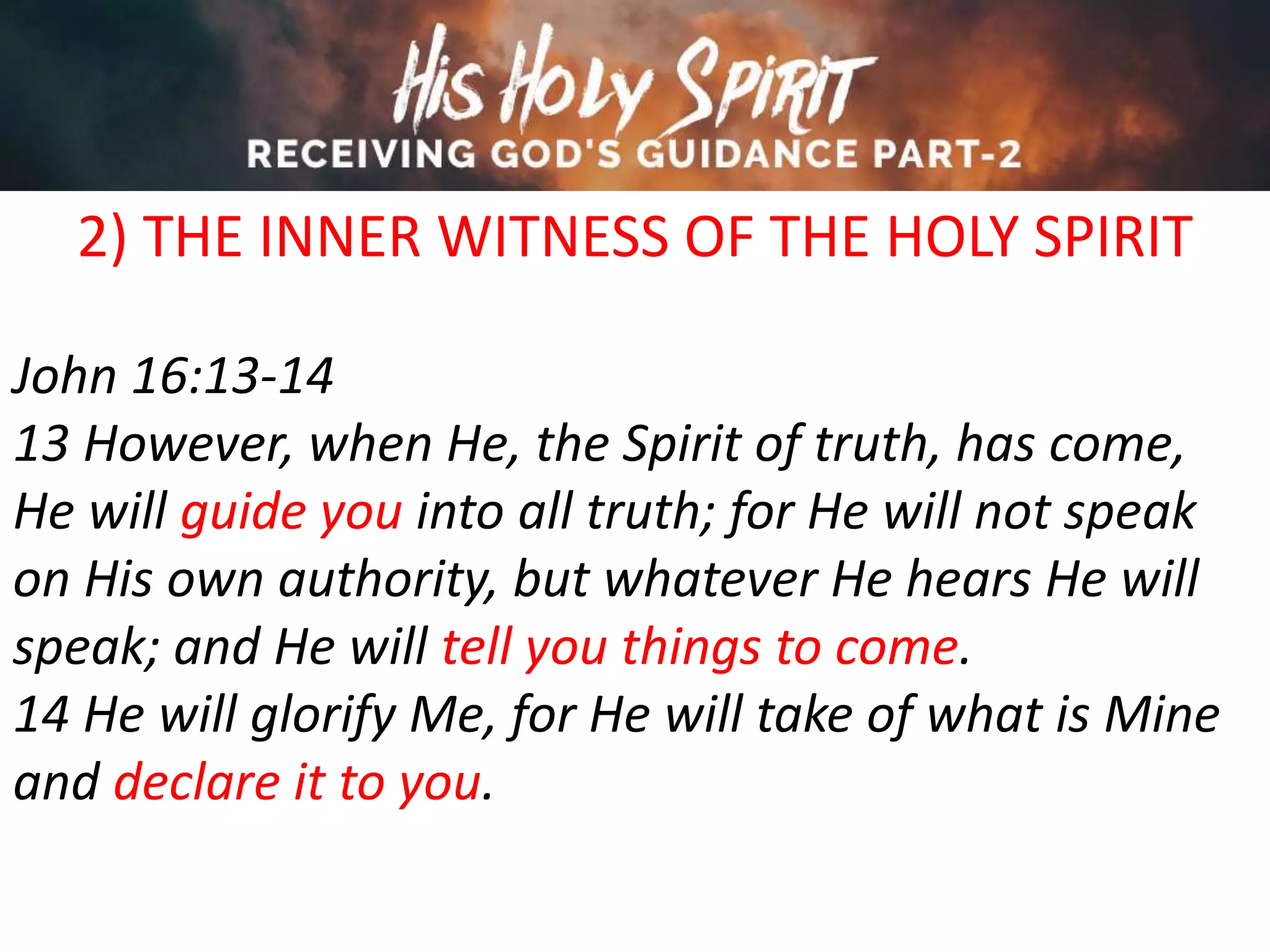 Part-2 : Receiving God's Guidance : His Holy Spirit | PPTX