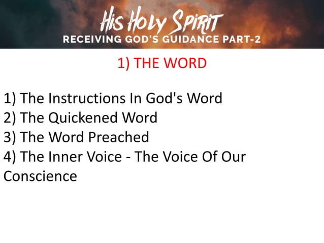 Part-2 : Receiving God's Guidance : His Holy Spirit | PPTX ...