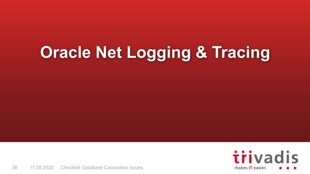 Oracle Database: Checklist Connection Issues | PPT