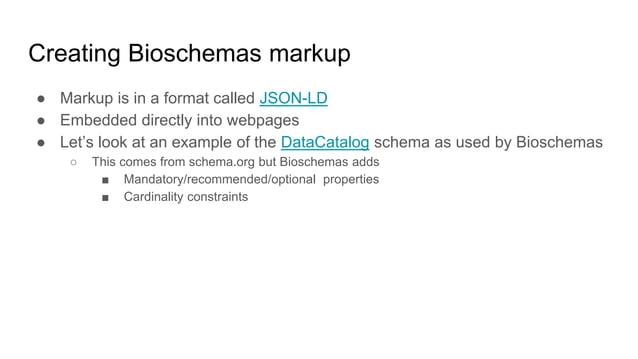 Make your Web resources more discoverable with Bioschemas markup –Bioschemas Tutorial June 2019 ...