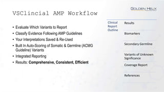 Introducing VSClinical AMP Guidelines: A Comprehensive Workflow for NGS ...