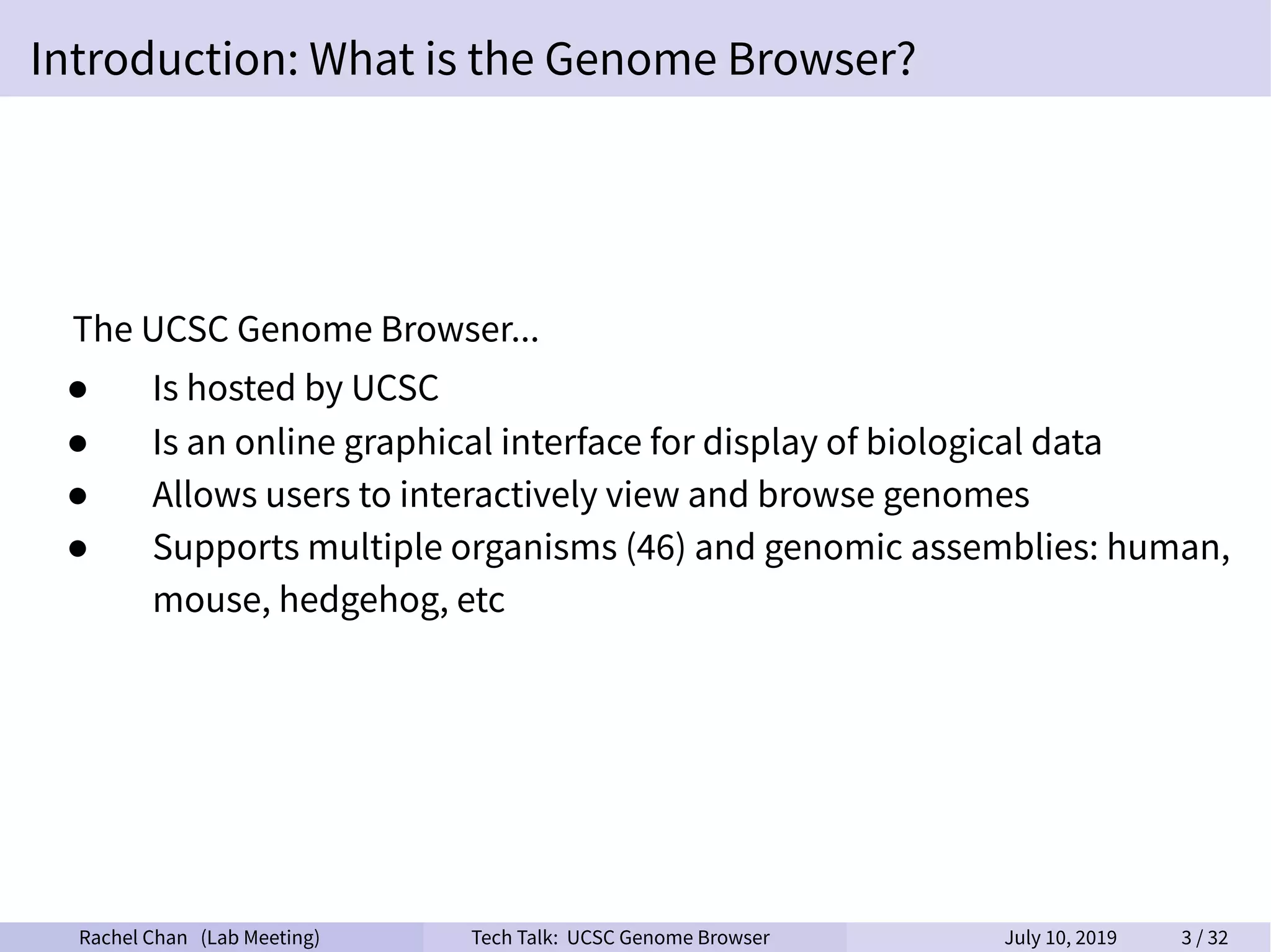 Tech Talk: UCSC Genome Browser | PDF