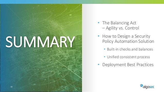 Security Change Management Agility and Control