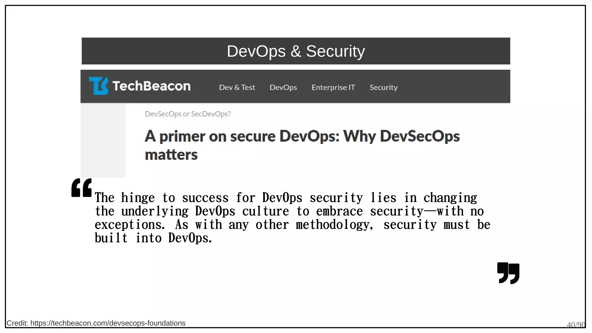 Dev(Sec)Ops - Architecture for Security and Compliance | PPT