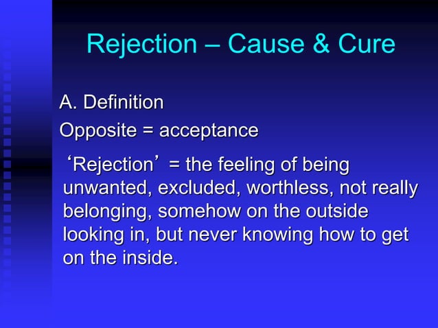 Rejection - Cause and Cure | PPT | Free Download