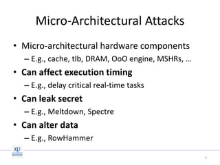 Micro-Architectural Attacks on Cyber-Physical Systems | PDF