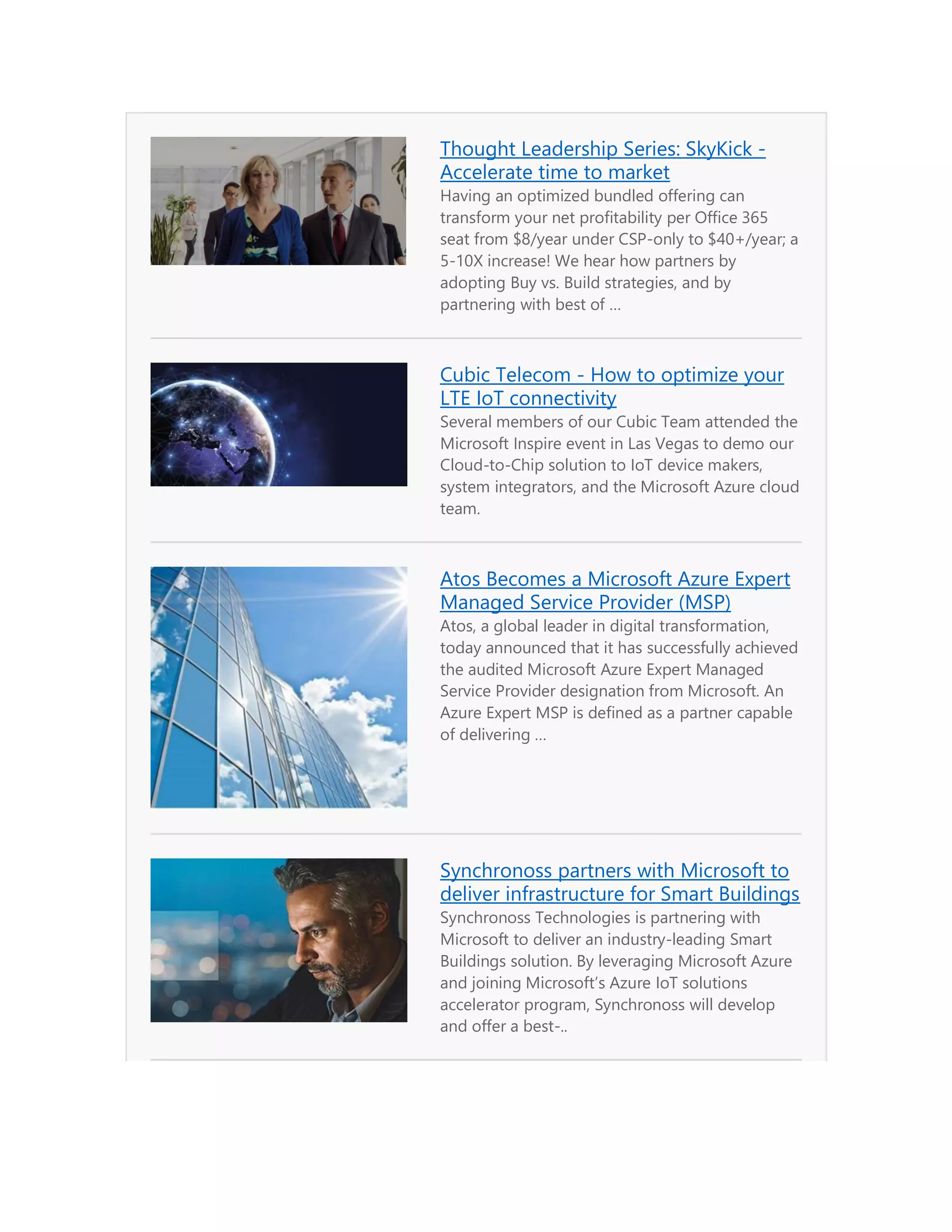 Microsoft Telecommunications Industry Newsletter August 2019 | PDF
